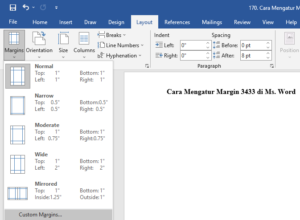 Cara Mengatur Margin 3433 di Ms. Word – Beserta Margin lainnya ...